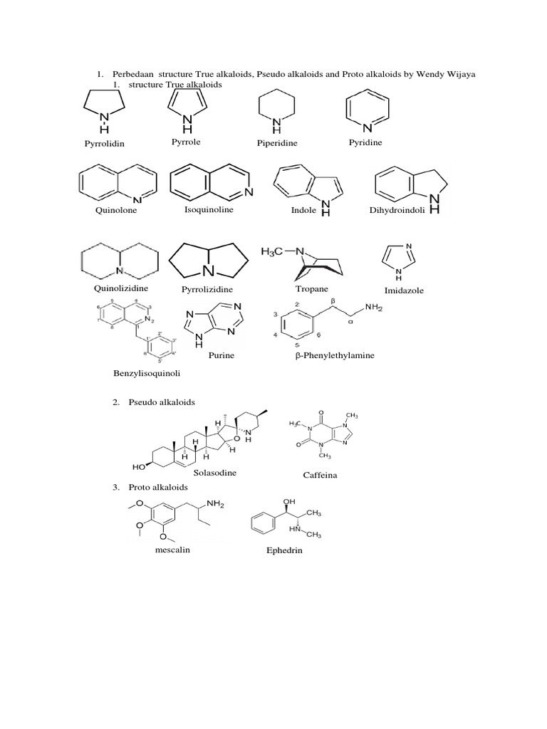 Alkaloids: True, Pseudo, and Proto Structures | PDF