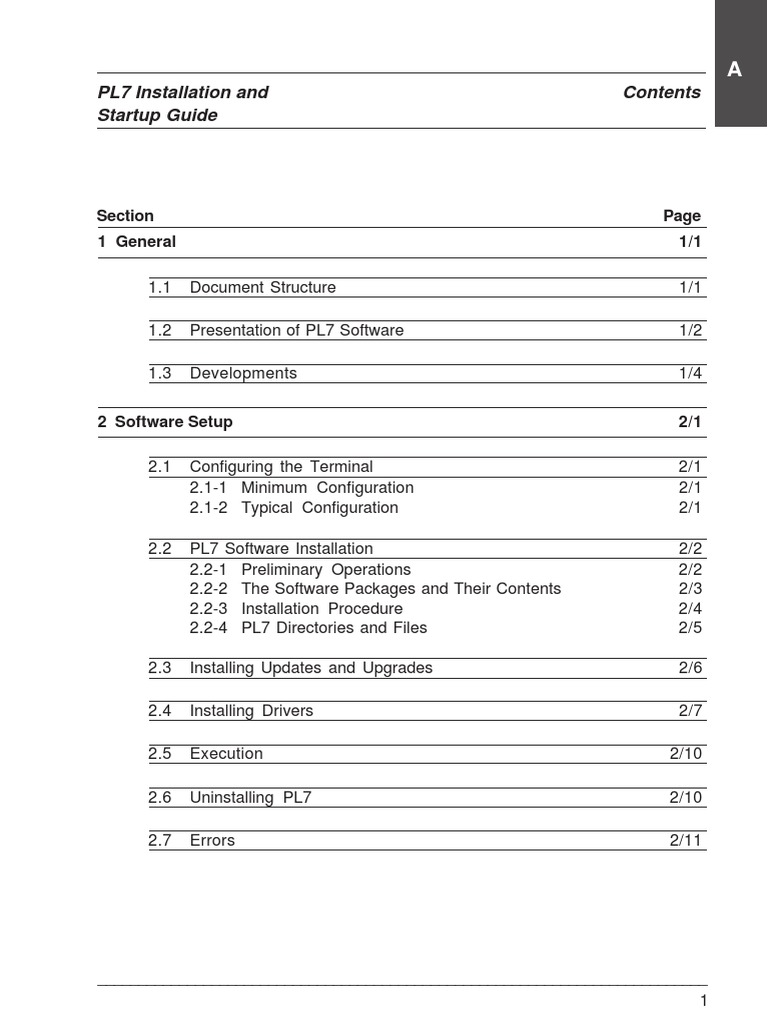 PL7 Installation Startup Guide | PDF | Subroutine | Programmable Logic ...