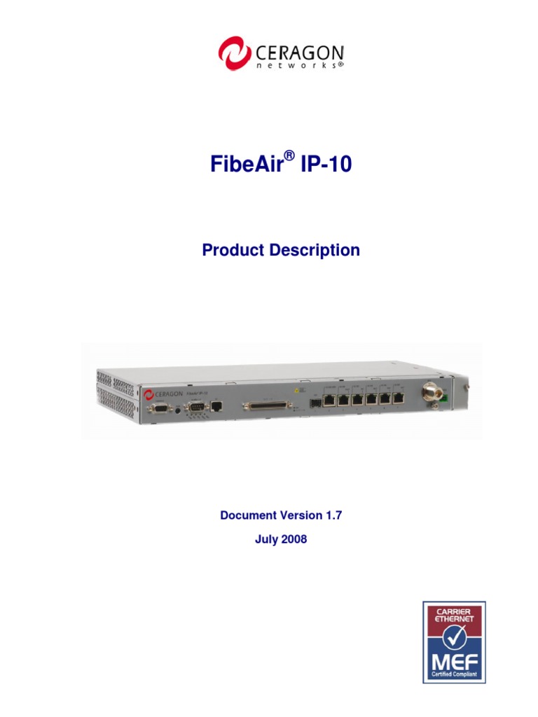 Ceragon IP10 Product Description | Quality Of Service | Transmission ...