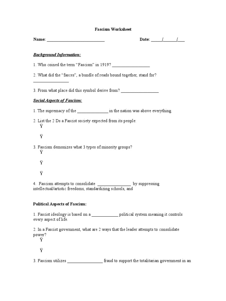 Fascism Study Guide | PDF