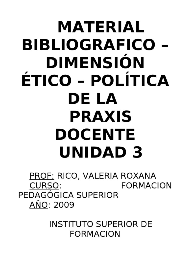 Material Bibliográfico - Unidad 3 - Dim - Et.Pol. | PDF | Institución | Maestros