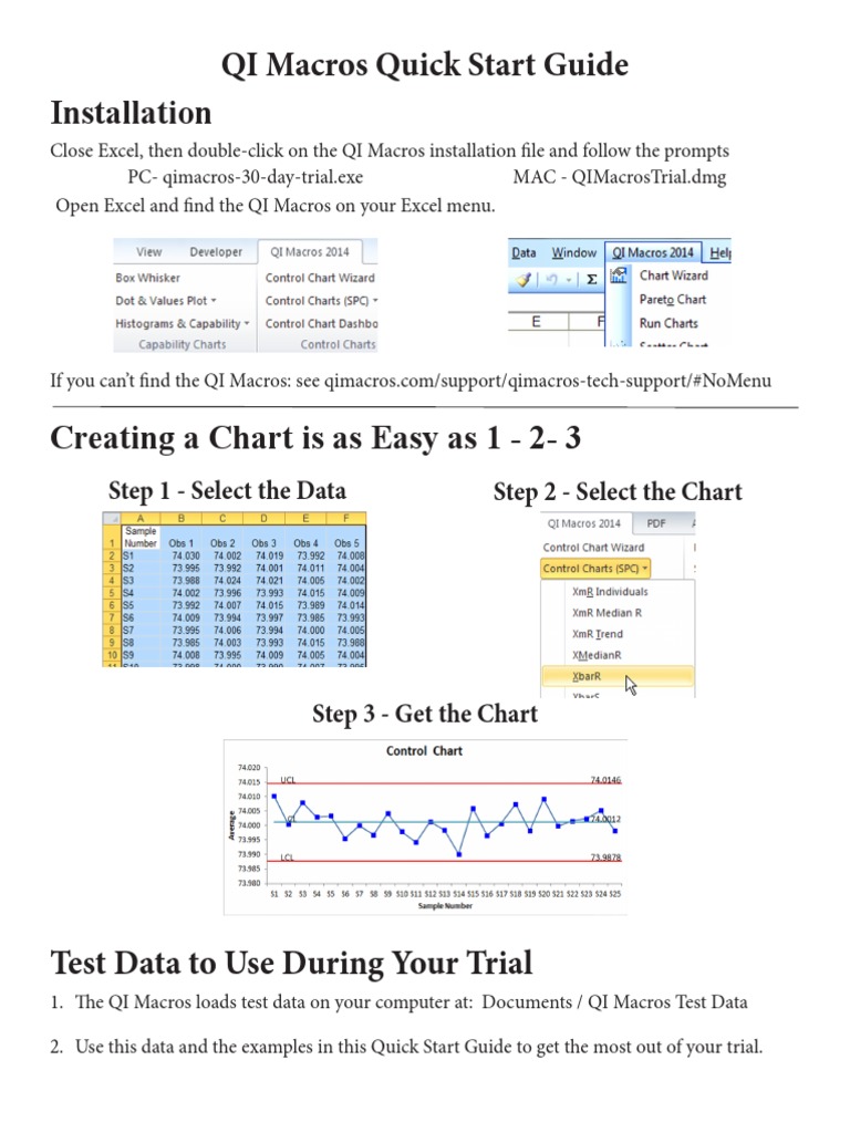 QI Macros Installation and Chart Guide | PDF | Statistical Hypothesis ...