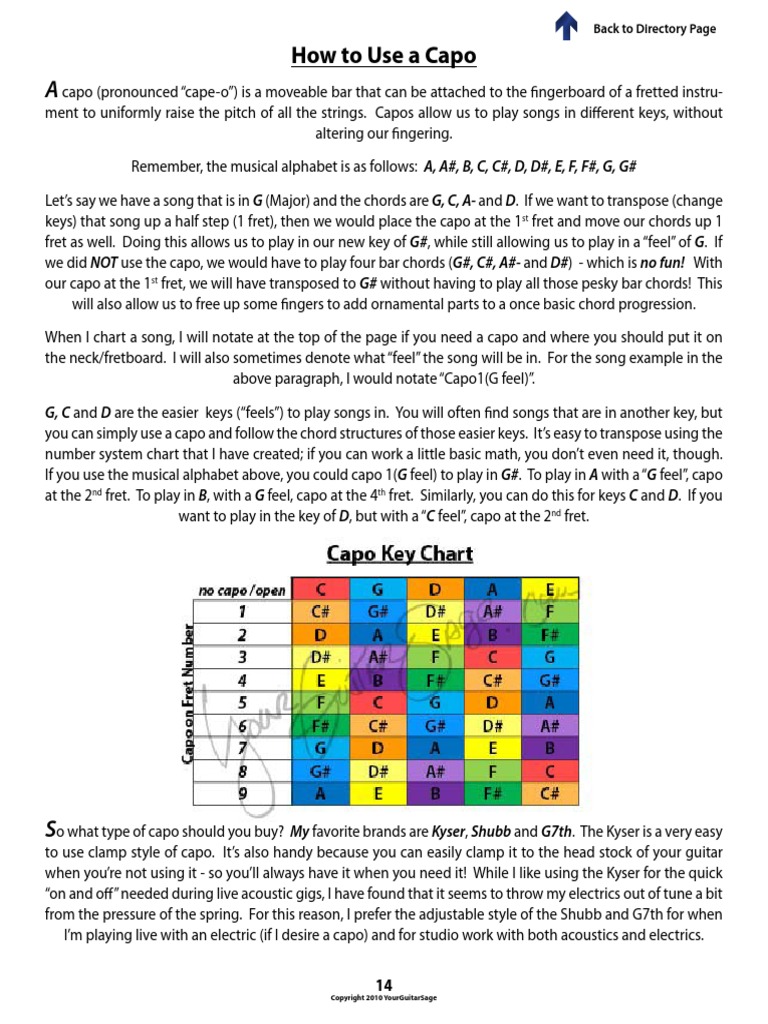 How To Use A Capo | PDF | Music Theory | European Musical Instruments