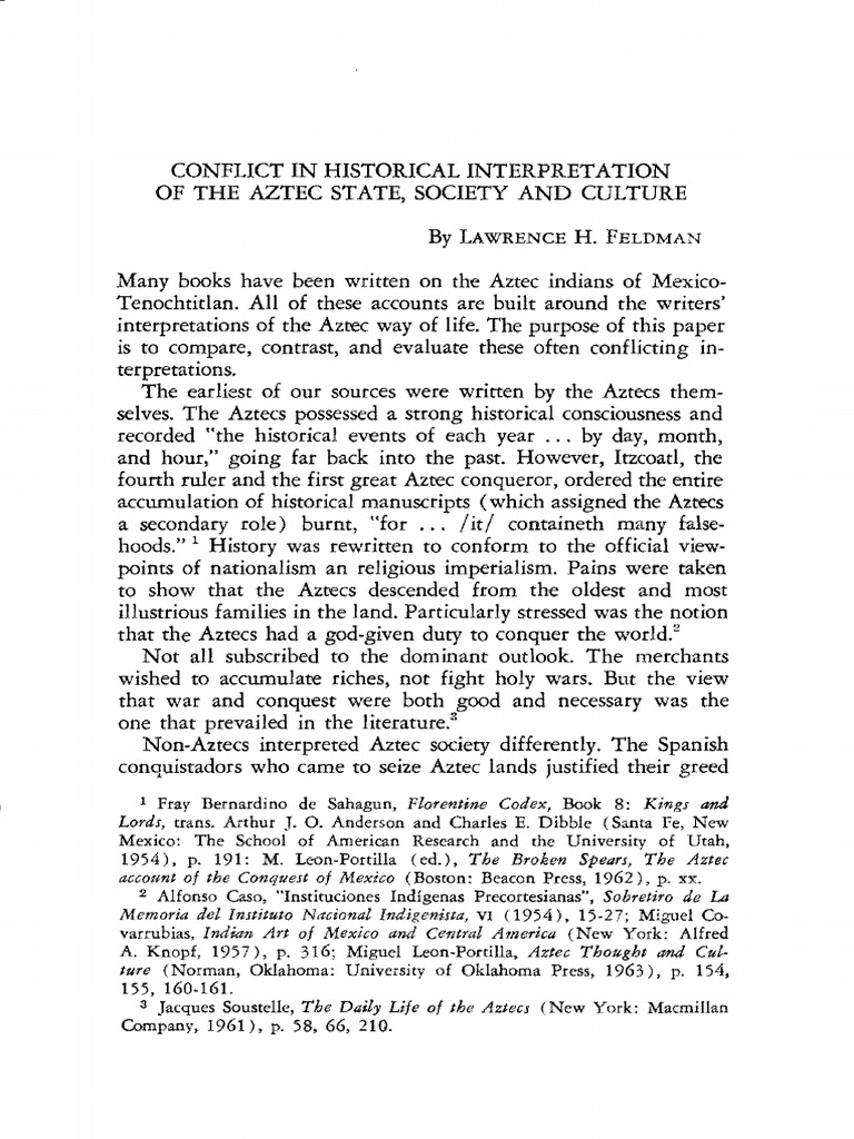 Conflicting Views on Aztec Society | PDF | Aztec | Nobility
