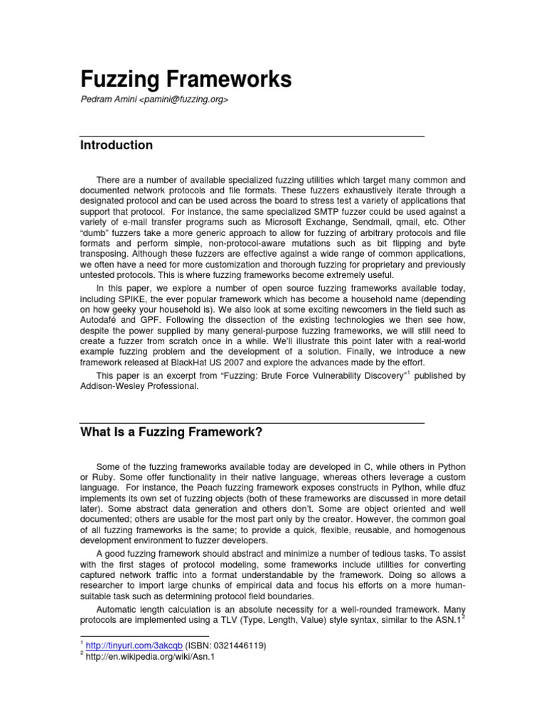 Fuzzing Frameworks | PDF | String (Computer Science) | Integer ...