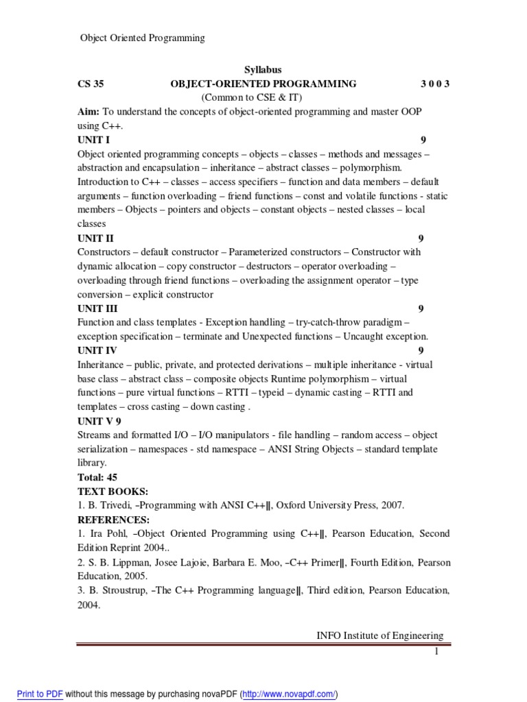 Object Oriented Programming | PDF | Constructor (Object Oriented ...