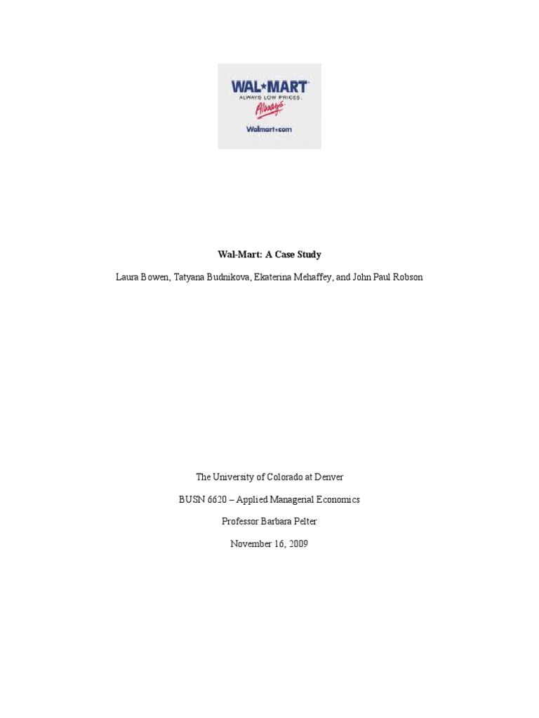 Wal-Mart: Industry Leader Analysis | PDF | Walmart | Retail