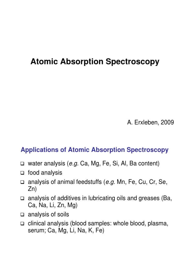 Atomic Absorption Spectroscopy Notes | PDF | Atomic Absorption ...