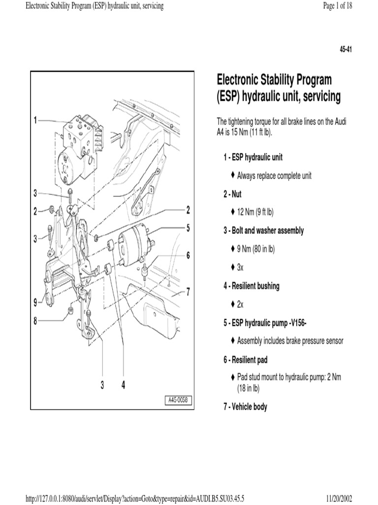 Electronic Stability Program (ESP) Hydraulic Unit, Servicing | PDF ...