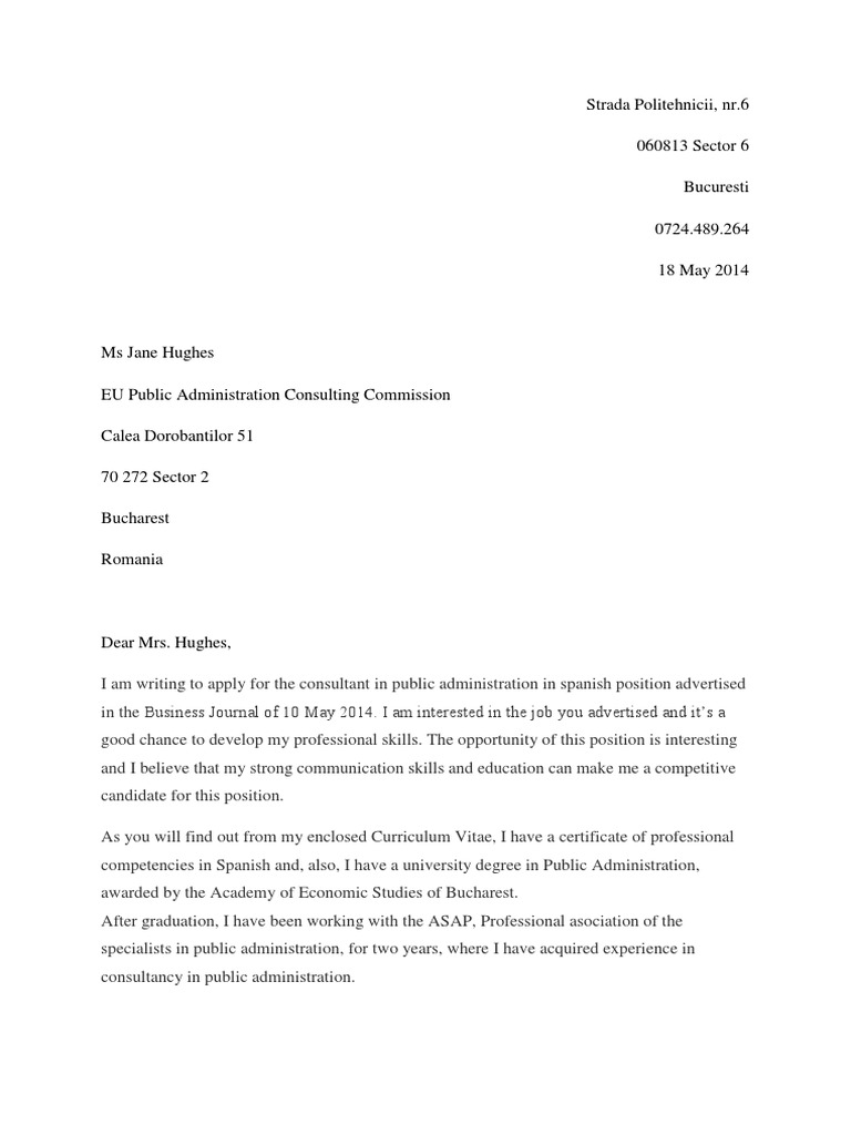 Letter of Application | PDF