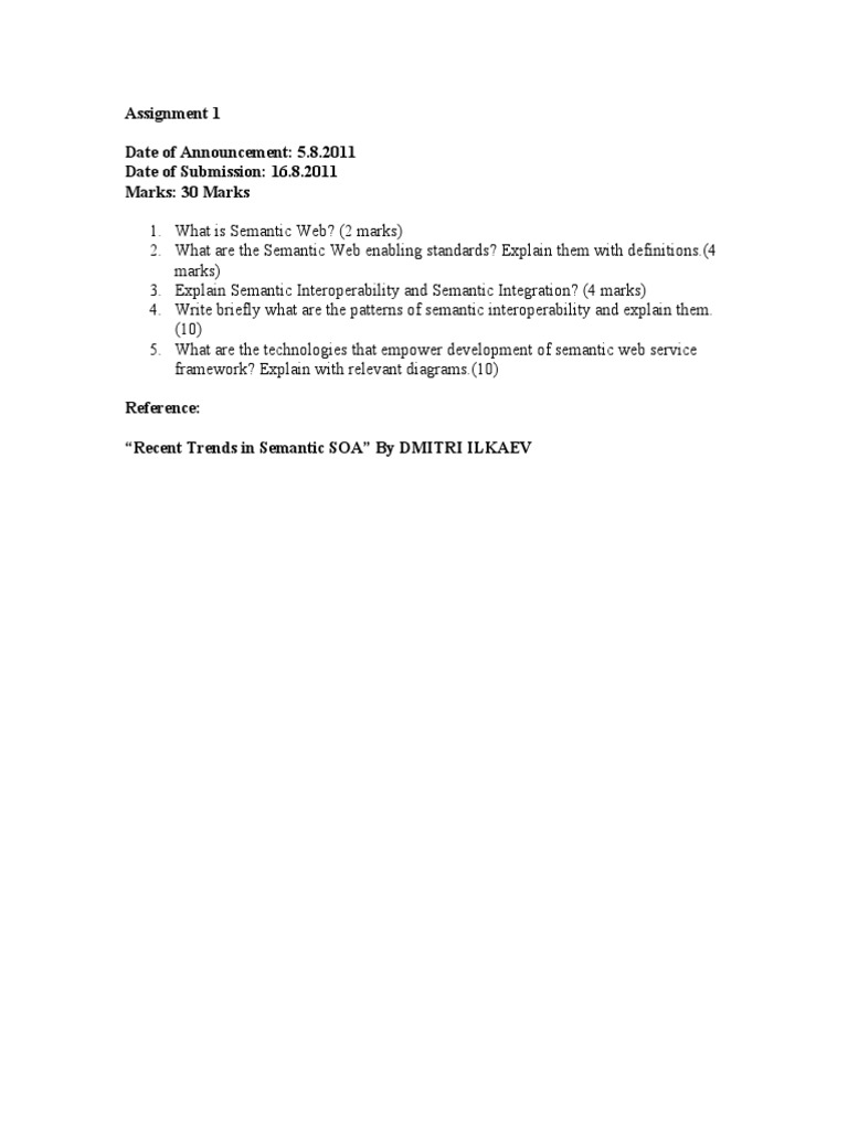 Semantic Web Assignment Details | PDF