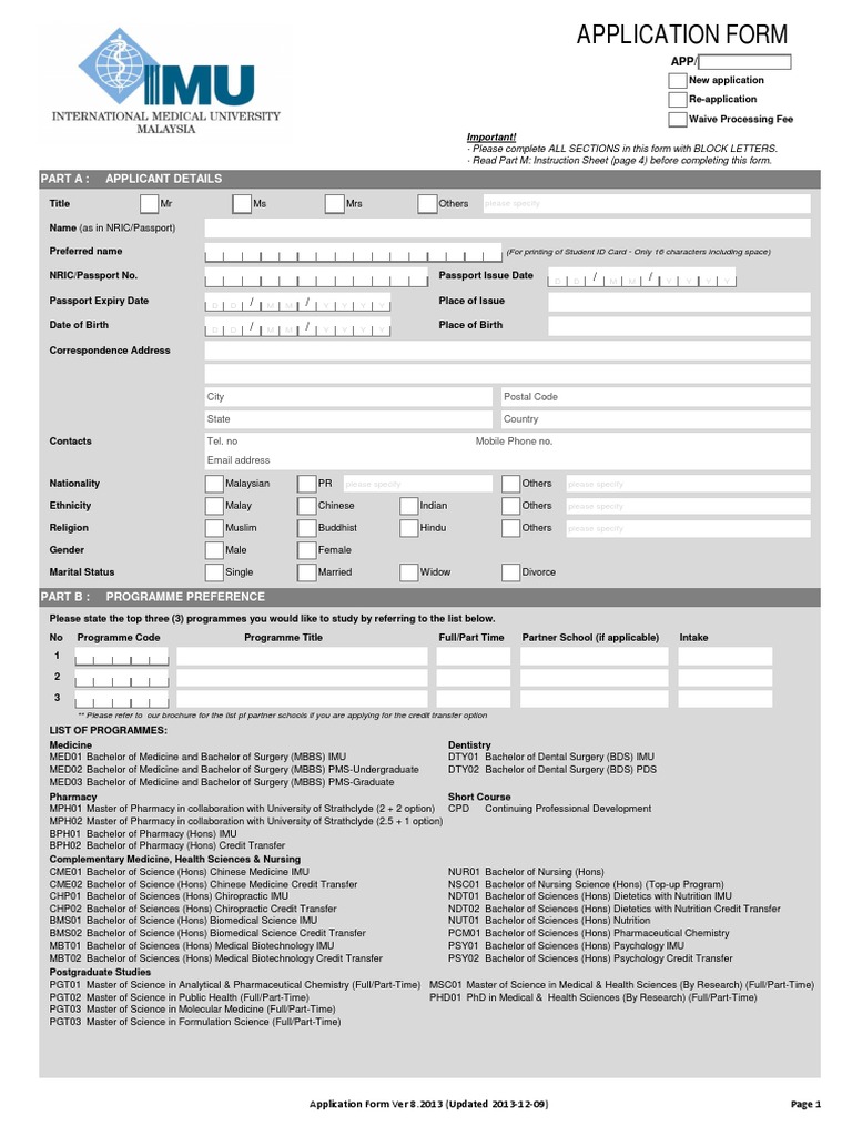 Application Form Ver 8.2013 (Updated 2013-12-09 PDPA) | PDF ...