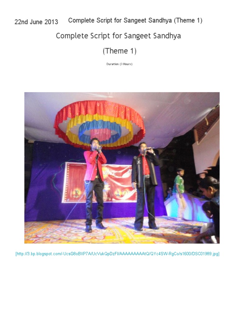 Sangeet Sandhya | PDF | Language Arts & Discipline | Art