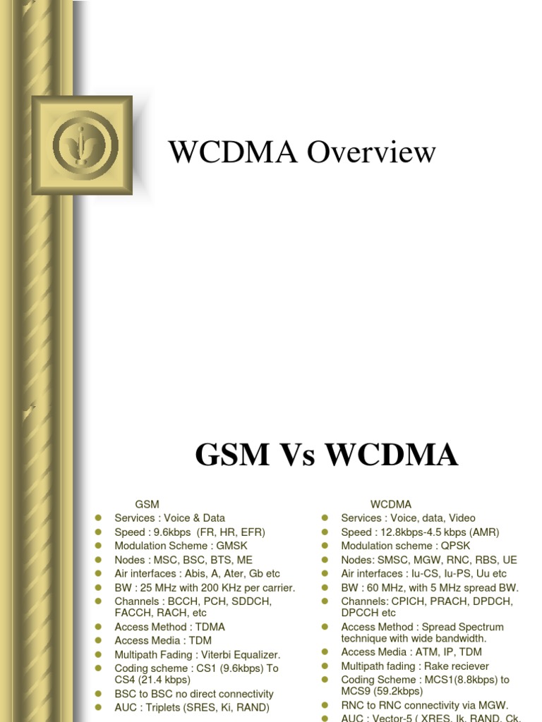 GSM vs WCDMA: Key Differences Explained | PDF | Broadcasting ...