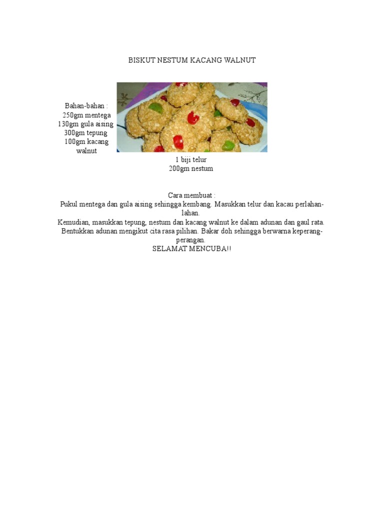 Biskut Nestum Kacang Walnut | PDF