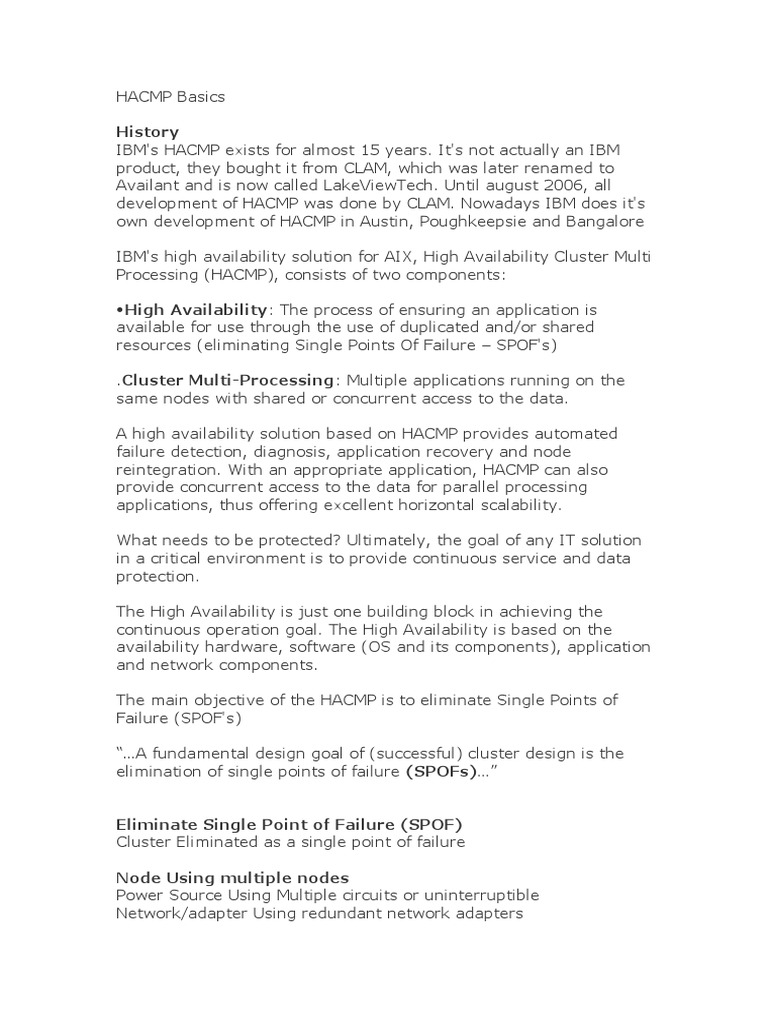 Hacmp Basics | PDF | Computer Cluster | Computer Networking