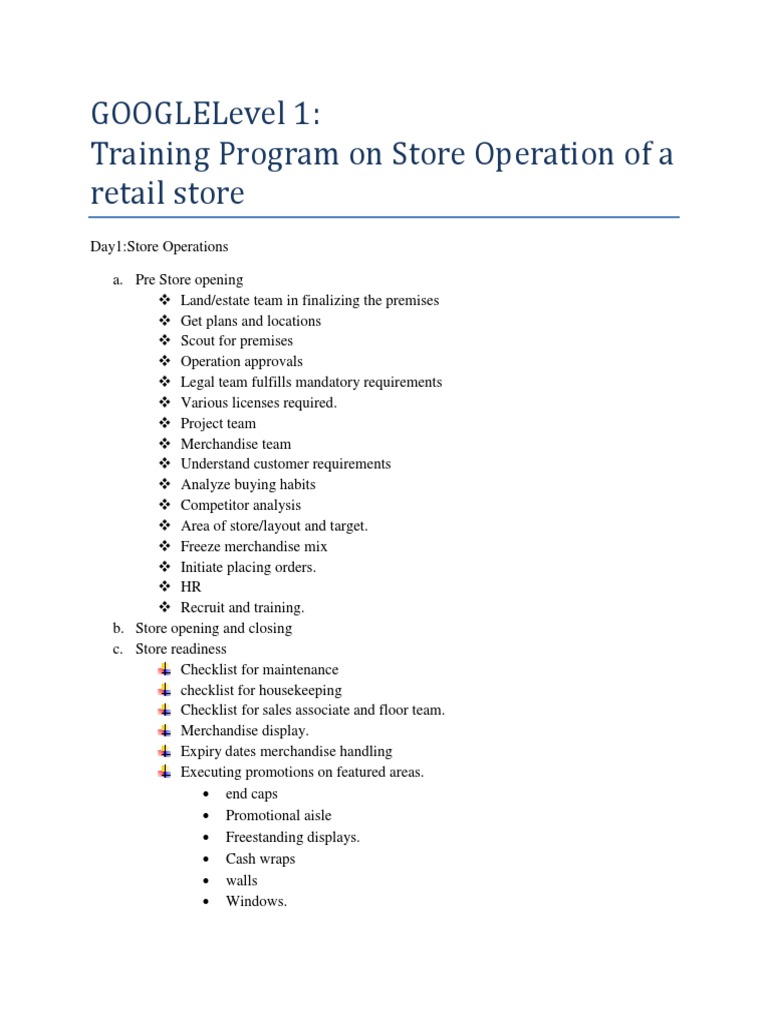 Retail Sop | Merchandising | Retail