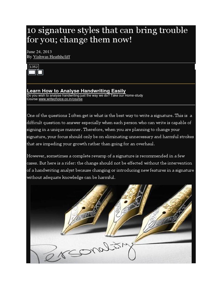 10 Signature Styles That Can Bring Trouble for You | Stroke | Self Esteem