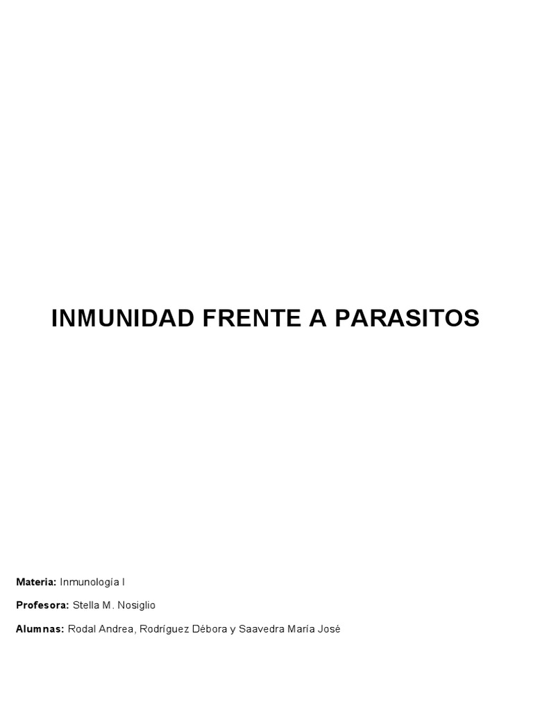 Inmunidad Frente A Parasitos | PDF | Sistema inmune | Anticuerpo