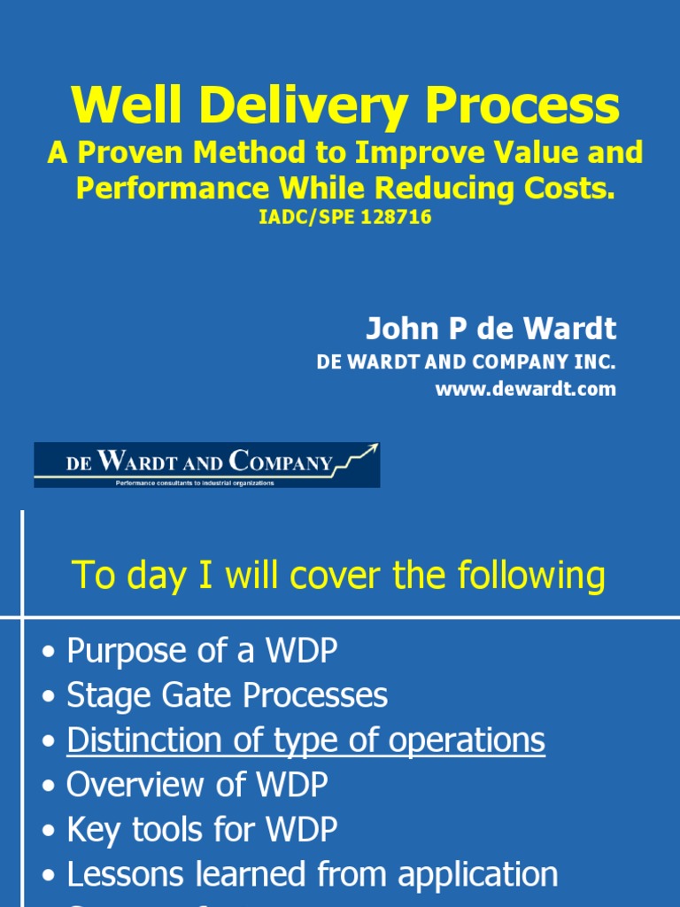 SPE Well Delivery Process Presentation | PDF | Uncertainty | Risk