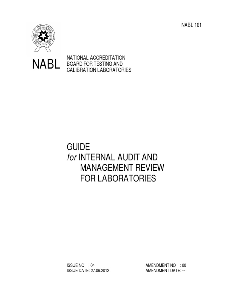 Nabl-161-Guide For Internal Audit and Management Review | PDF | Audit ...