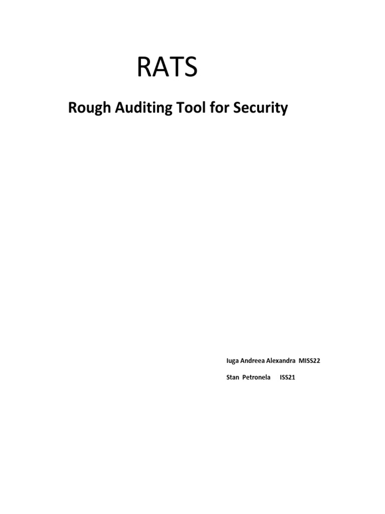 RATS - Rough Auditing Tool For Security | PDF | Computer Programming ...