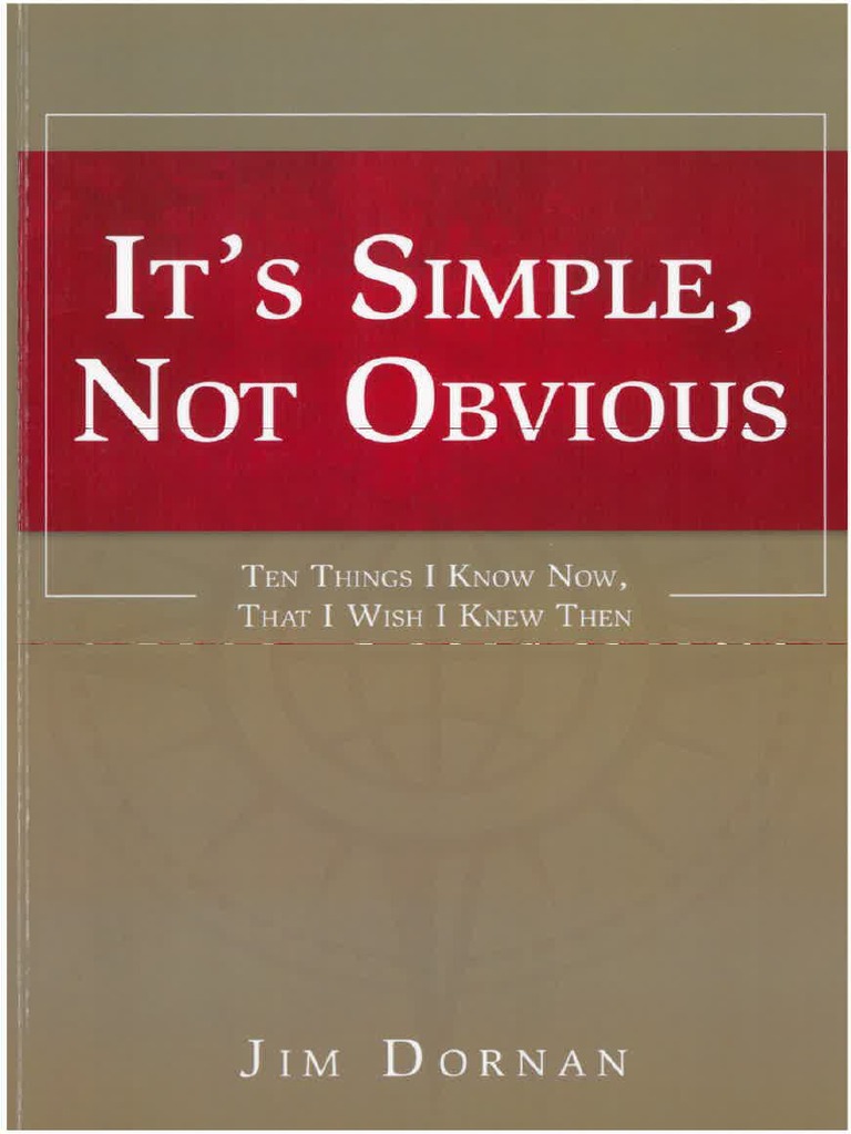 Jim Dornan - It Is Simple, Not Obvious | PDF | Language Arts ...