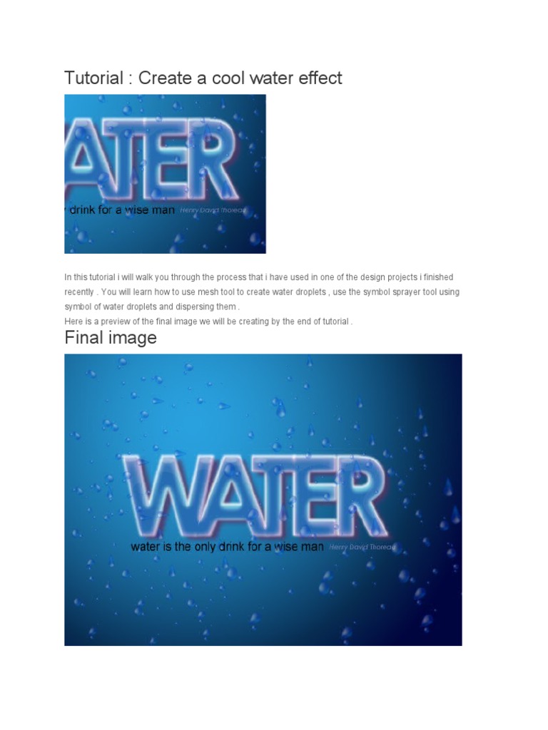 Tutorial: Create A Cool Water Effect | PDF | Teaching Mathematics