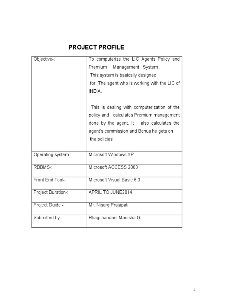 Lic Project | PDF | Interface (Computing) | Insurance