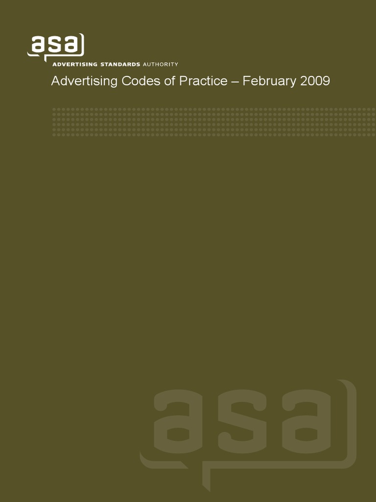 ASA Codes 2009 | PDF | Advertising | Mass Media
