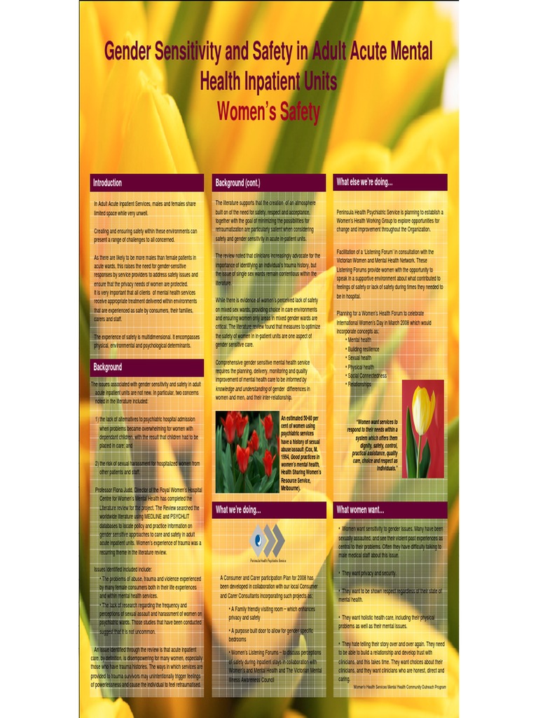 Gender Sensitivity Poster | PDF | Mental Health | Patient