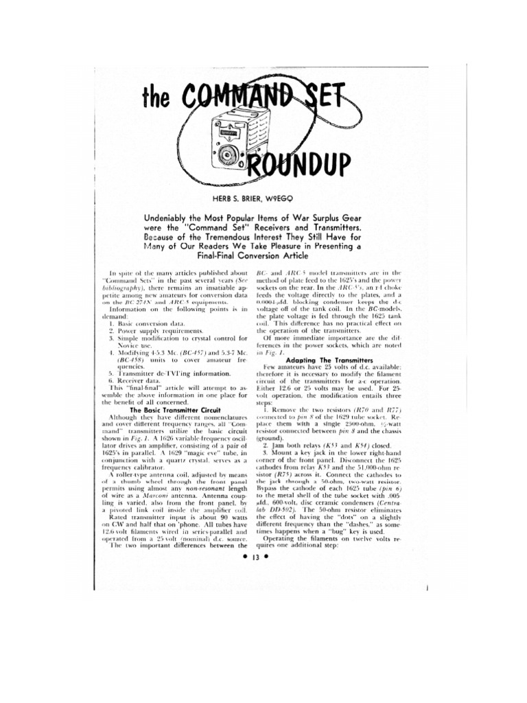 ARC 5 Command Set Roundup | PDF