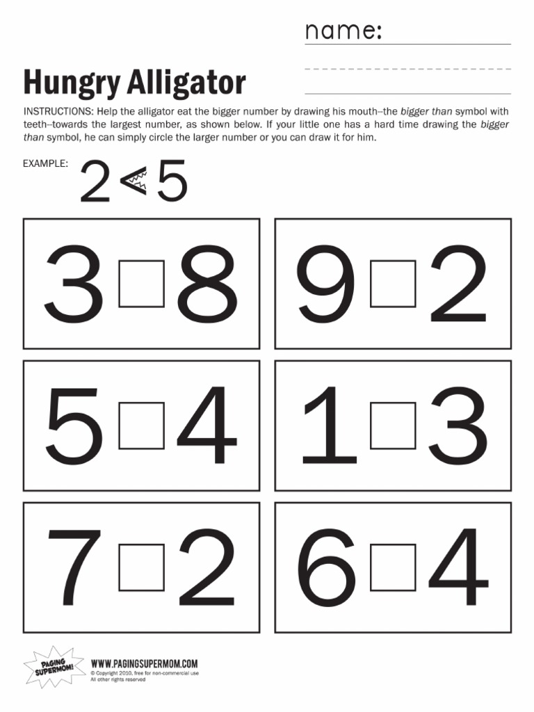 Hungry Alligator Worksheet | PDF