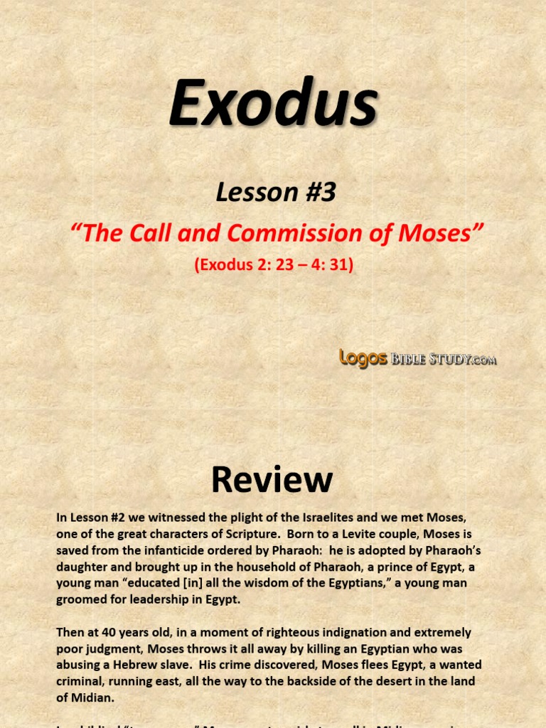 The Call and Commission of Moses | PDF | Moses | Book Of Exodus