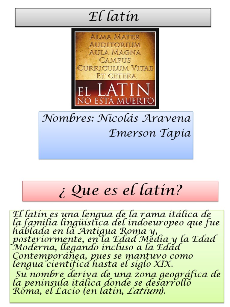 Orígenes y características del latín | PDF | latín | Familias de idiomas