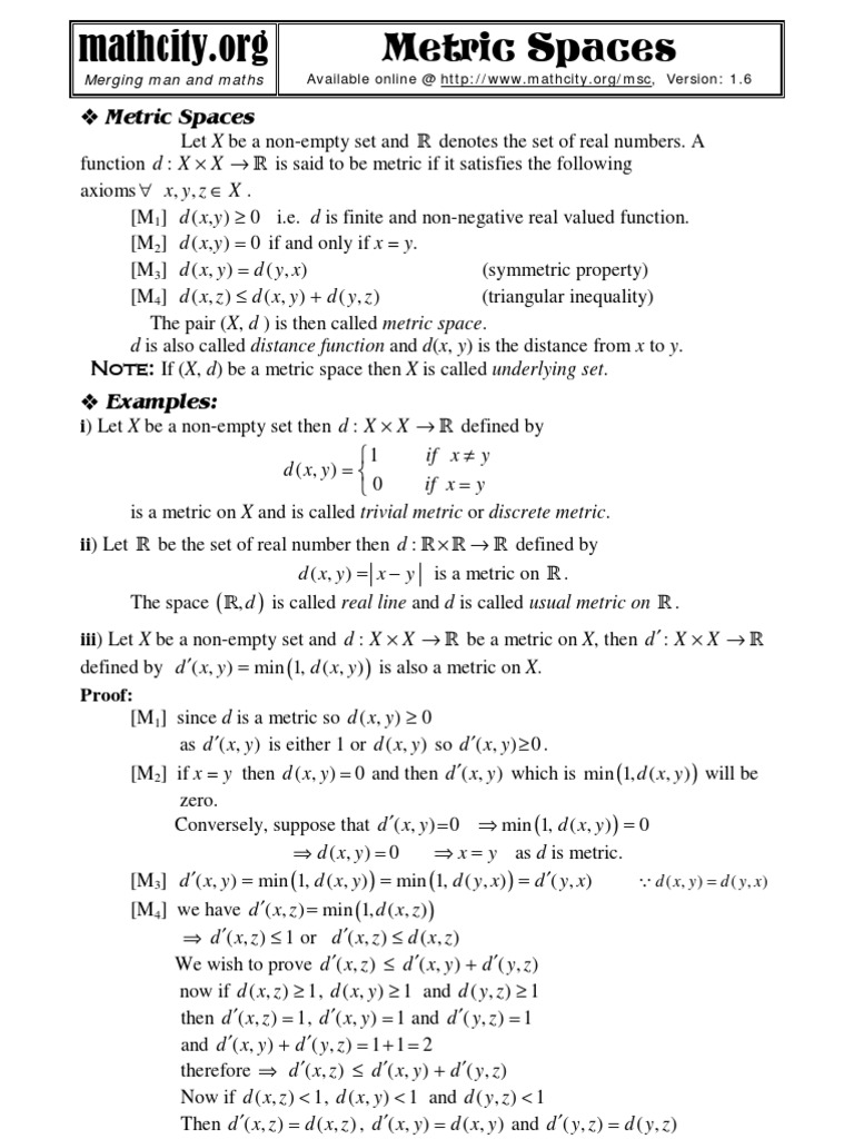 Understanding Metric Spaces | PDF | Metric (Mathematics) | Metric Space