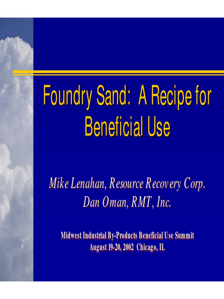 Beneficial Reuse Foundry Sand | PDF | Technology & Engineering