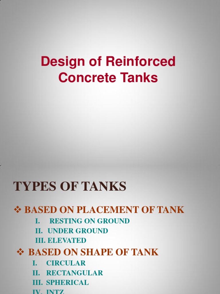 Reinforced Concrete Water Tank Design | PDF