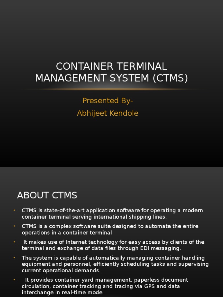 Container Terminal Management System CTMS | PDF | Computing And ...