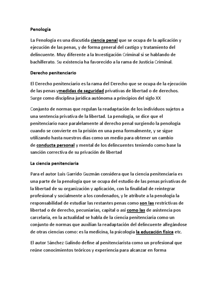 Penología | PDF | Criminología | Desviación (sociología)
