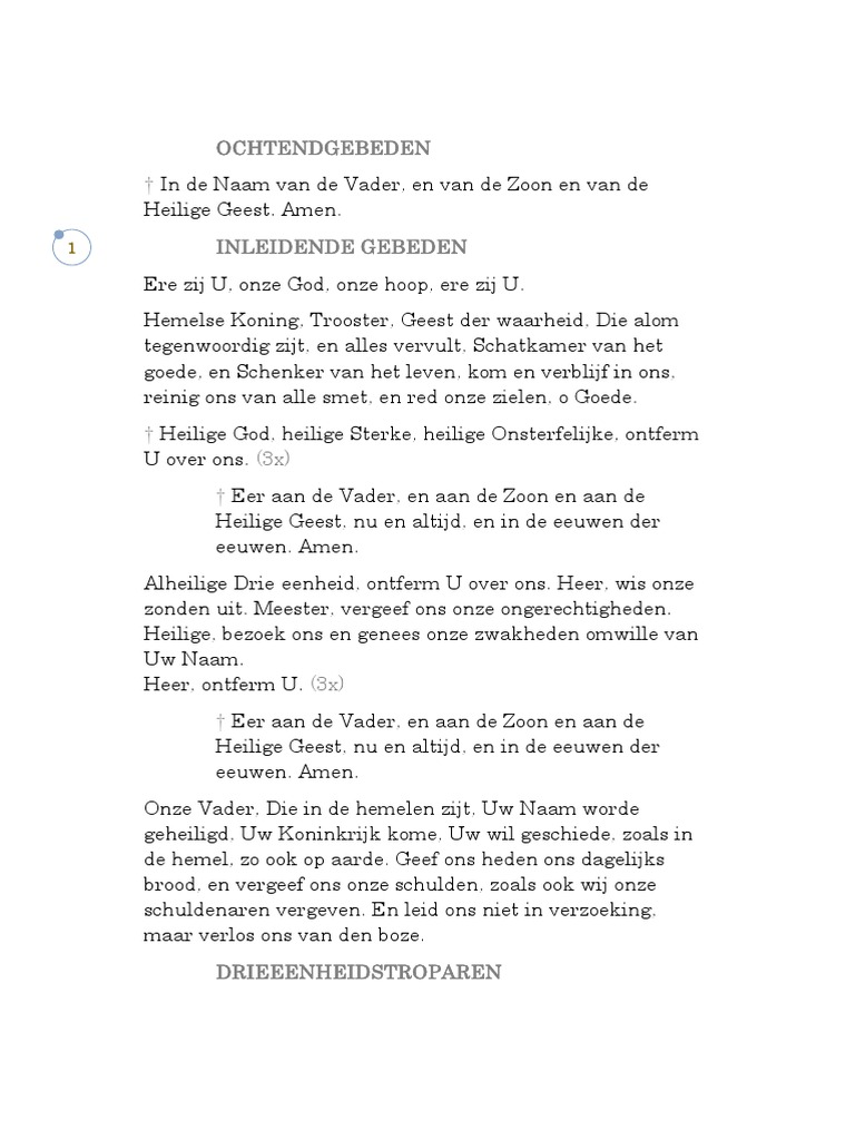 Orthodoxe Ochtend Gebeden (Nederlands) | PDF