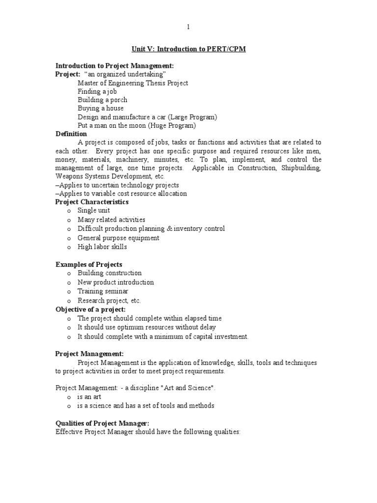 Project Characteristics | PDF | Project Management | Goal