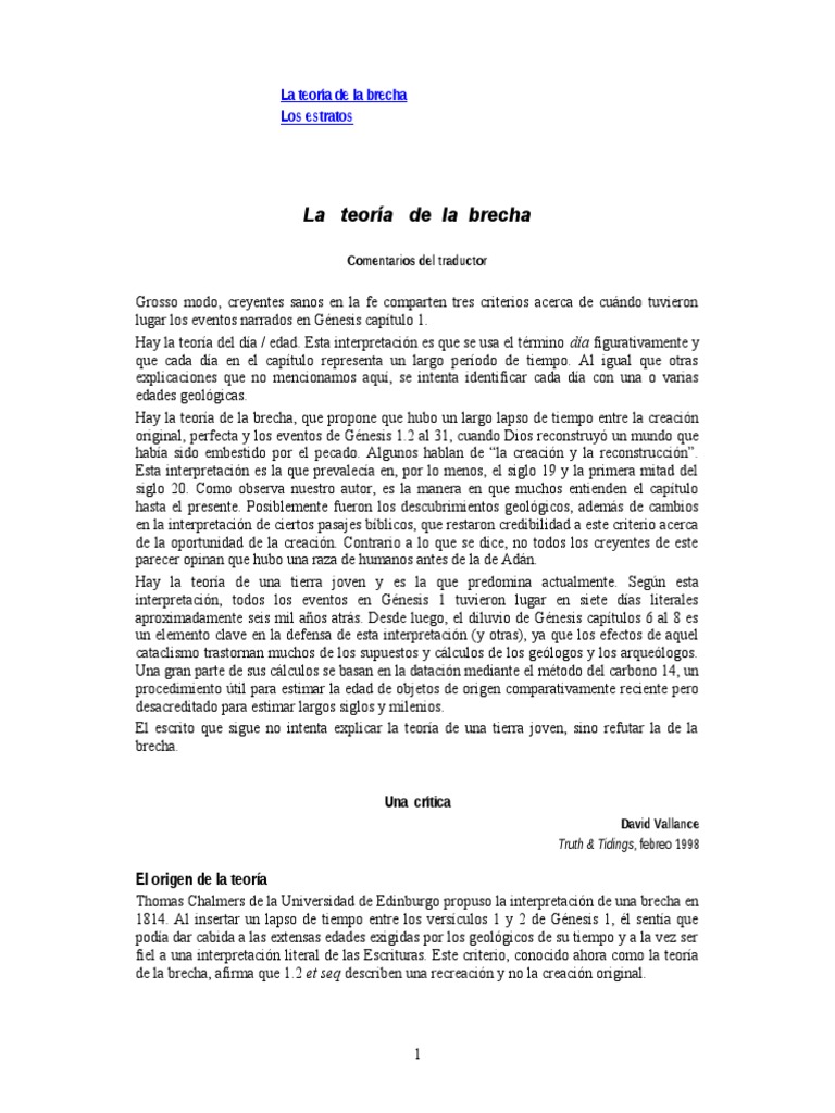 Teoria de La Brecha | PDF | Evolución | Roca (geología)