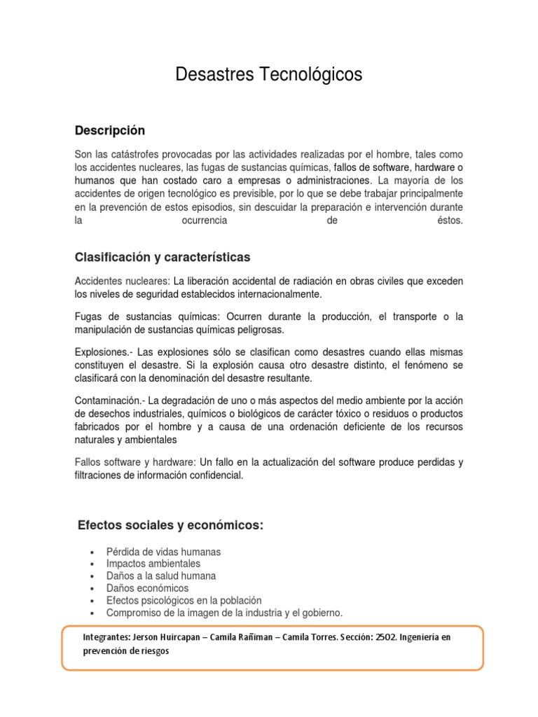 Desastres Tecnológicos. | PDF | Tecnología