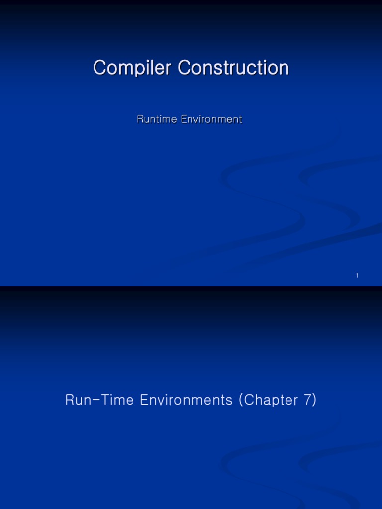 Compiler Construction: Runtime Environment | PDF | Subroutine | Scope (Computer Science)