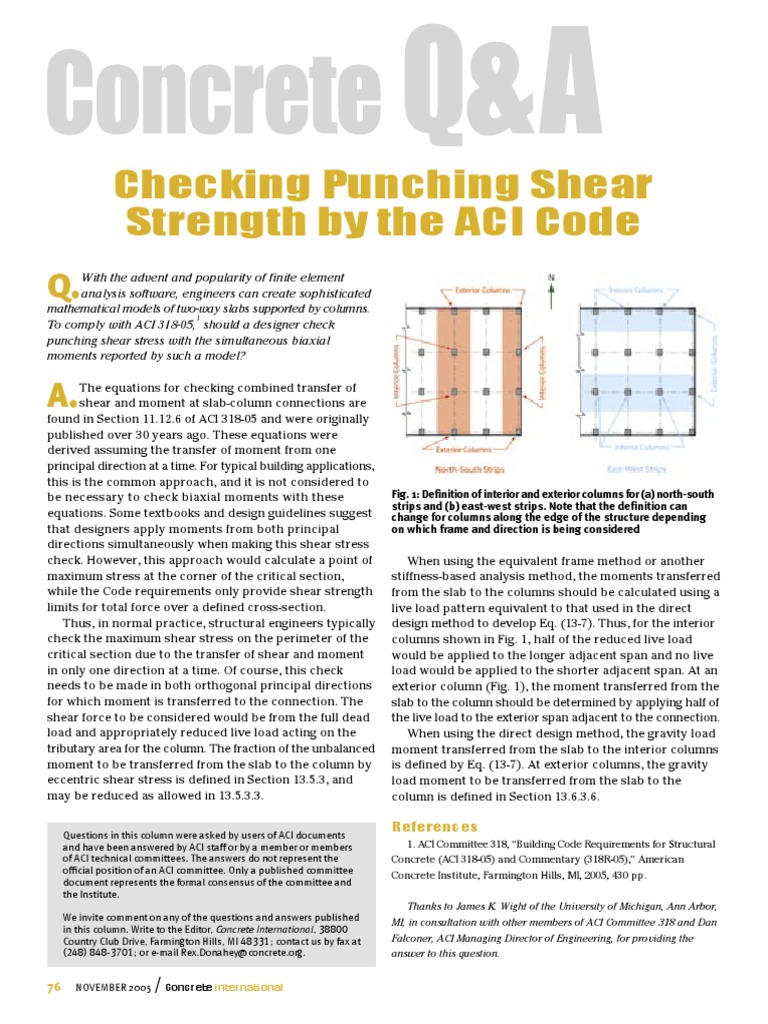 Two Way Slab Punching Shear Check | PDF | Column | Stress (Mechanics)