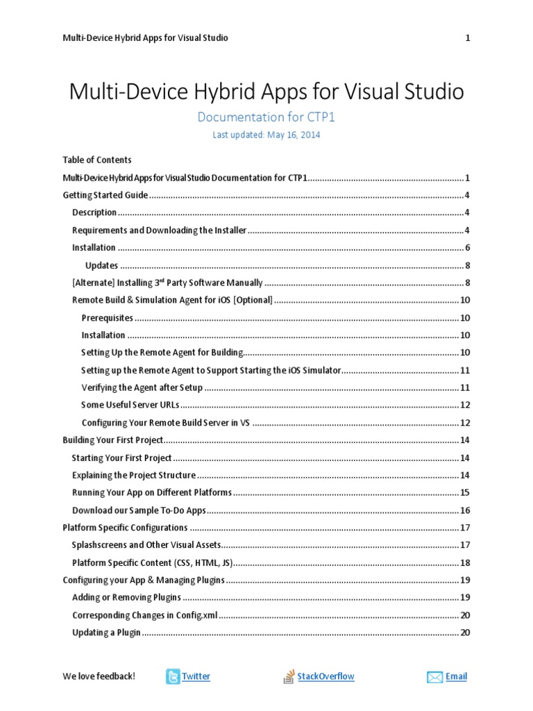 Documentation For Multi-Device Hybrid Apps For Visual Studio CTP1 | PDF