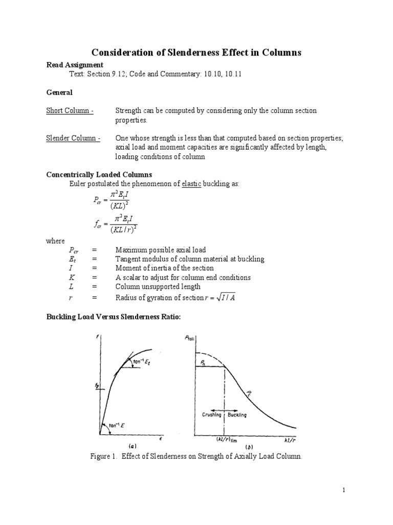 Understanding Slenderness Ratio in Columns | PDF | Science & Mathematics