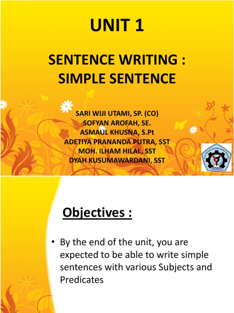 Unit 1 Subject | Subject (Grammar) | Verb