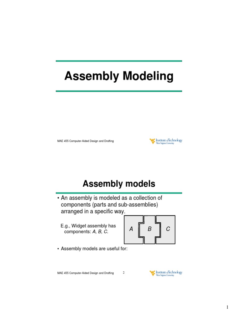 Lecture 12 Assembly Modeling | PDF | Top Down And Bottom Up Design ...